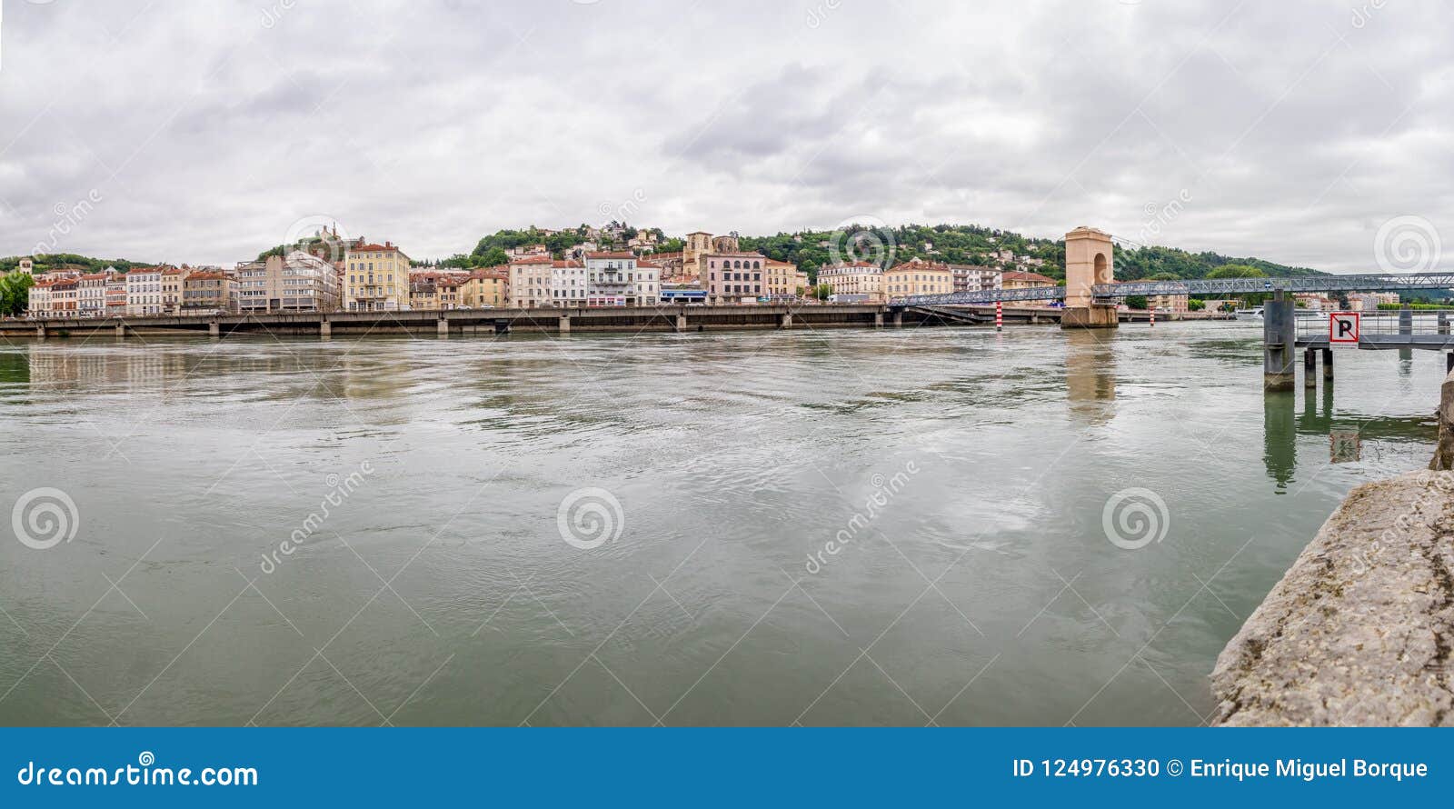 Panoramic Rhone River - Vienne, France Editorial Image - Image of ...