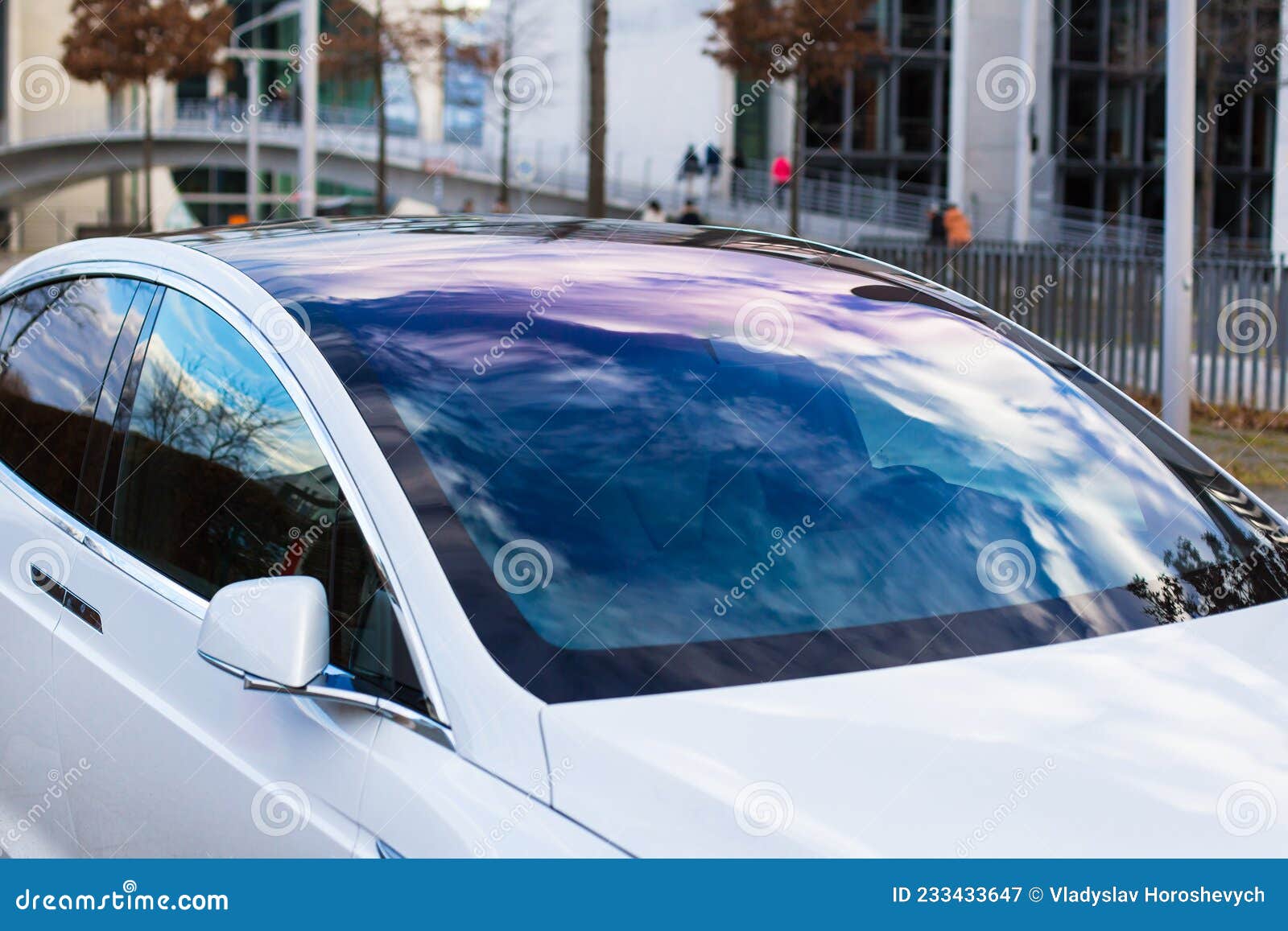 Panoramic Roof in the Car, Large Windshield in the Car Stock Image ...