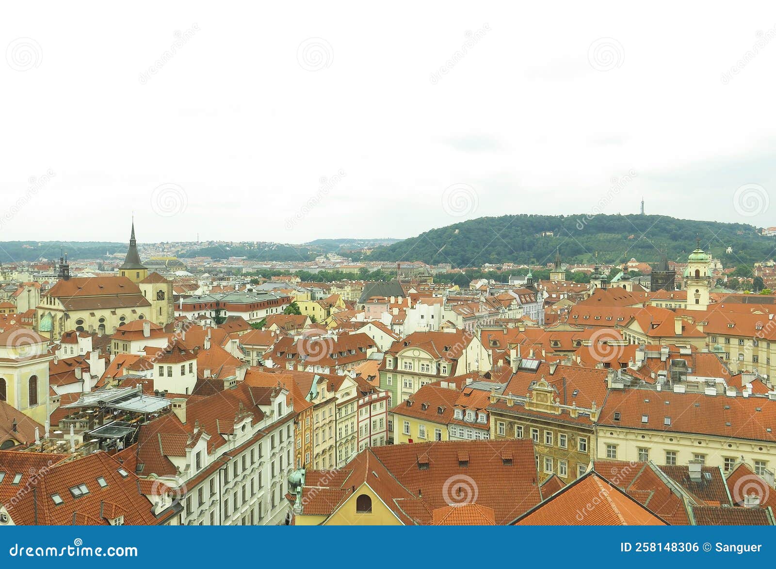 Panoramic of the Rooftops of Prague Stock Photo - Image of houses ...