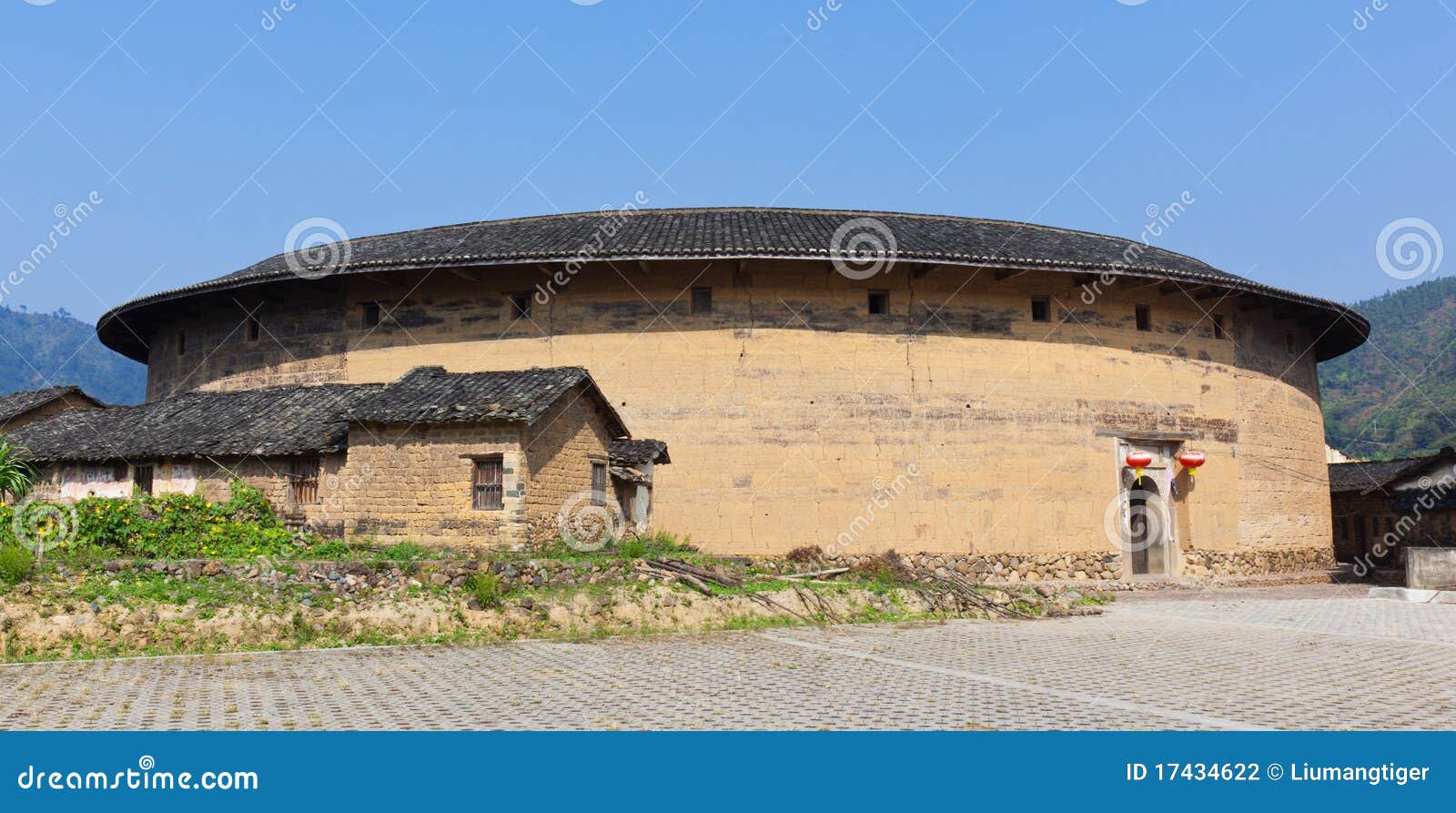The Panoramic of the Round Hakka Earth Building Stock Photo - Image of ...