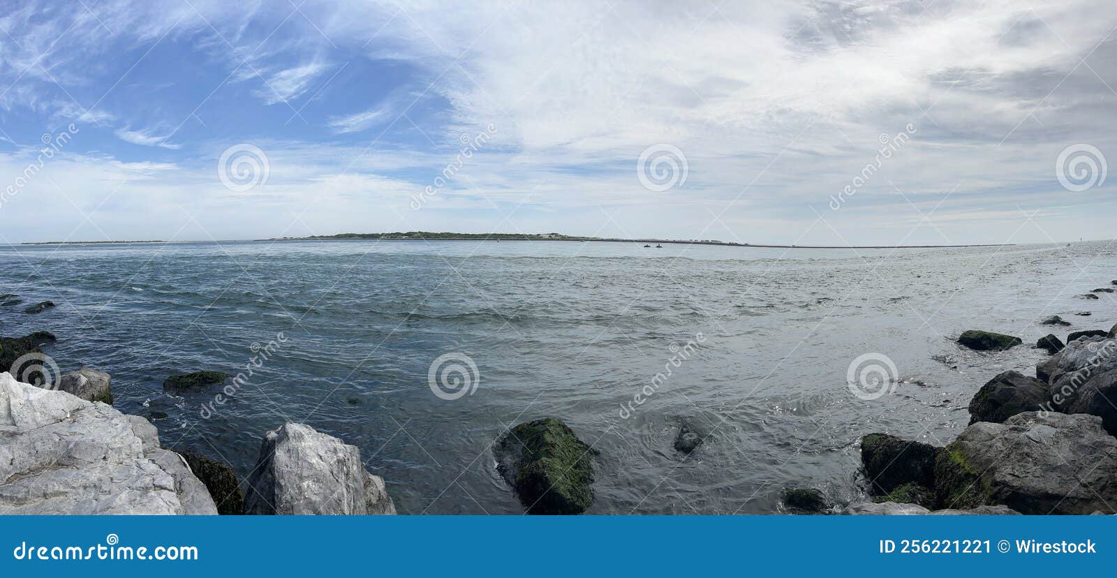 Panoramic Scenery of a Rocky Beach of the Sea Stock Image - Image of ...