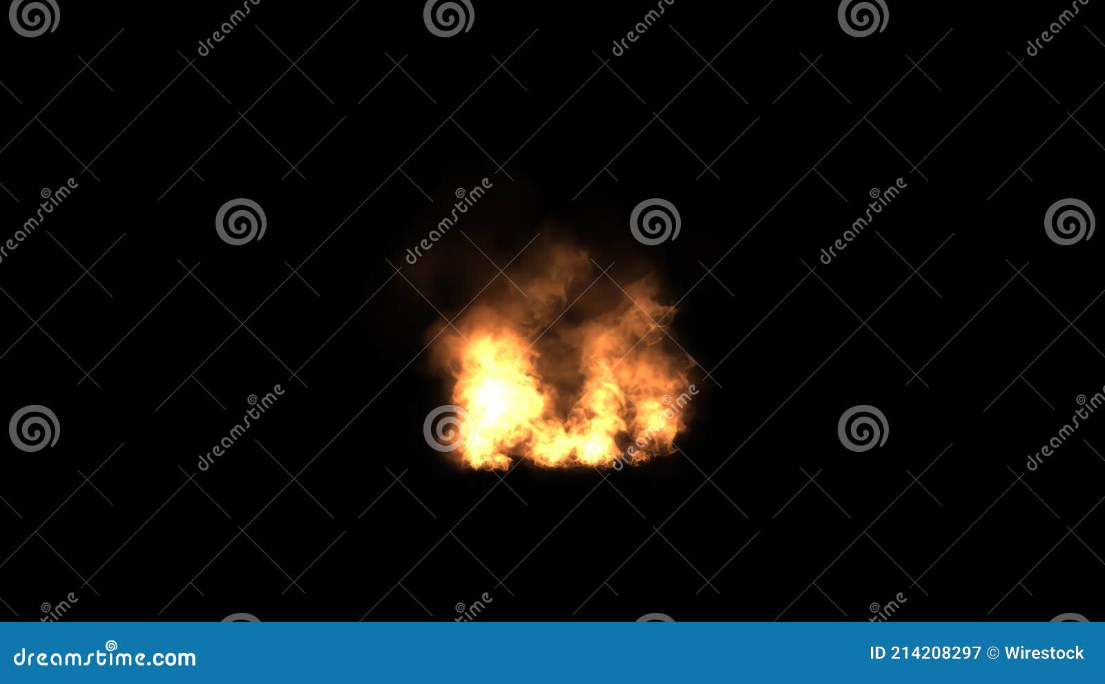 Panoramic Shot of Fire on a Black Background Stock Illustration ...