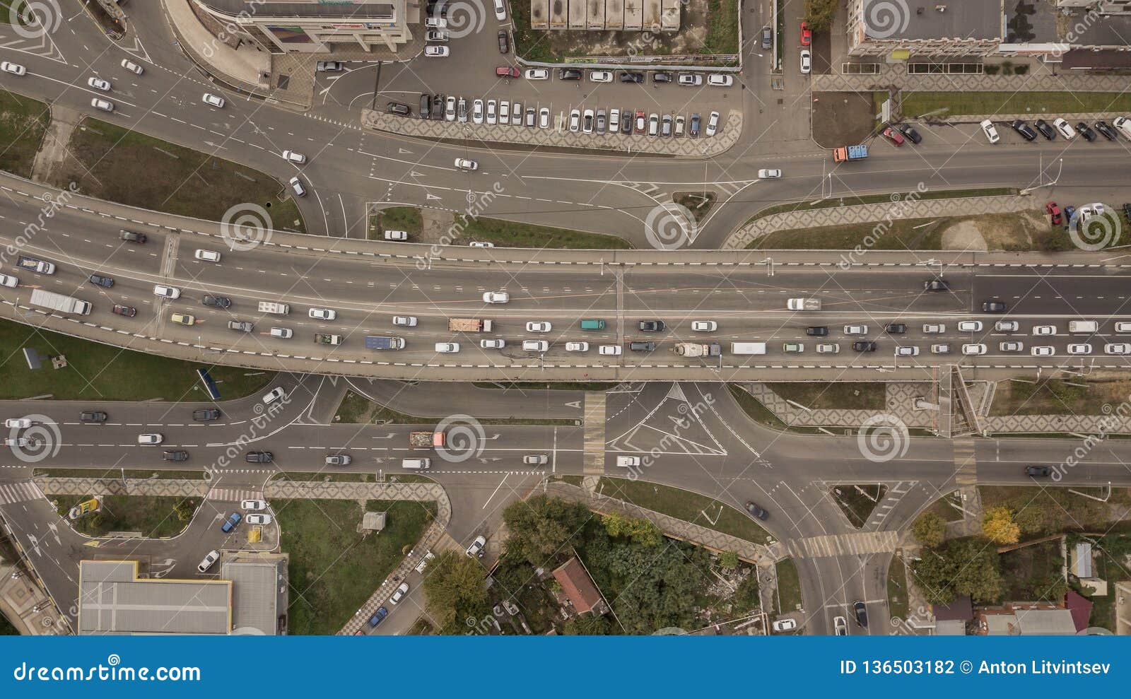 Aerial View of the Road Junction, Intersections, Roads, Bridges Stock ...