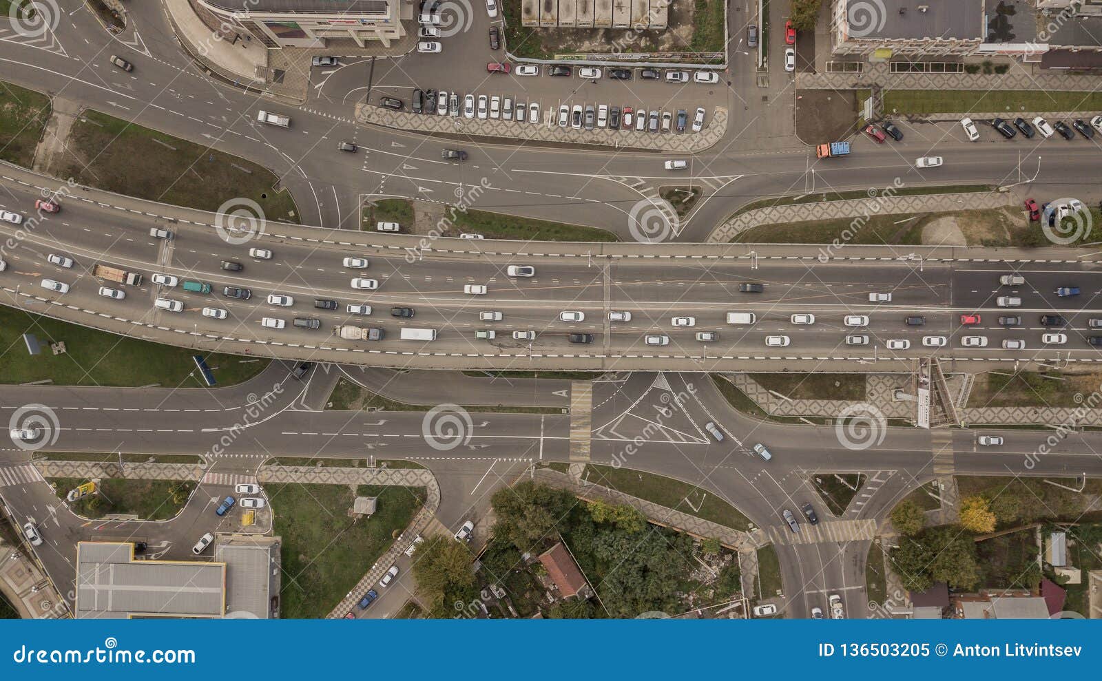 Aerial View of the Road Junction, Intersections, Roads, Bridges Stock ...
