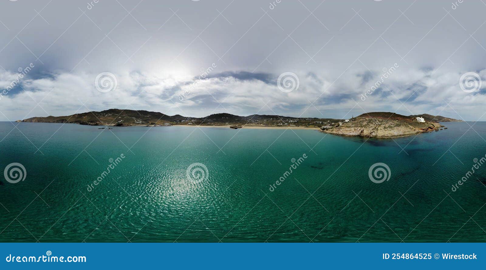 Panoramic Shot of the Island Surrounded by the Emerald Waters of the ...