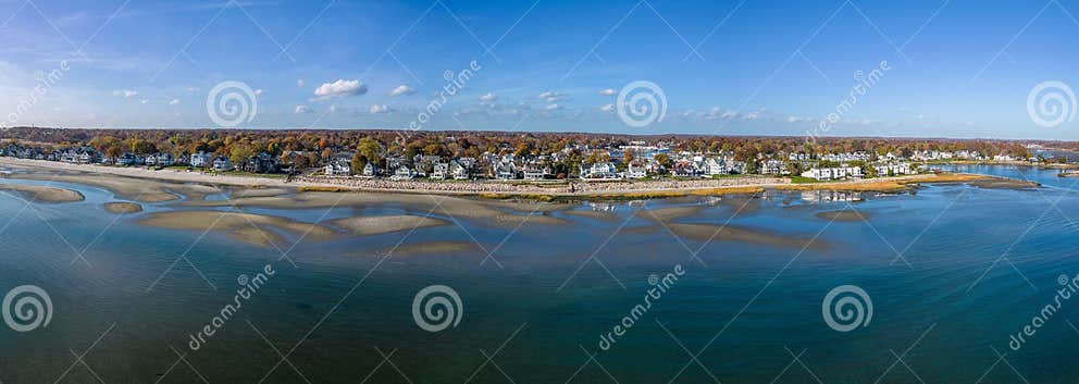 Panoramic Shot of Milford Beach. Stock Image - Image of aerial, milford ...