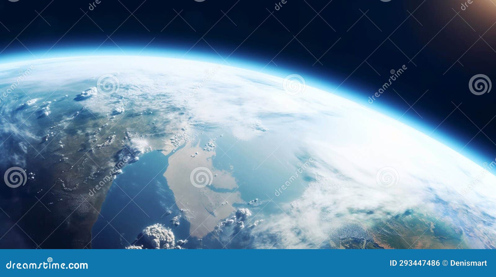 Panoramic Shot of Our Beautiful Planet Earth Globe with Dark Space ...