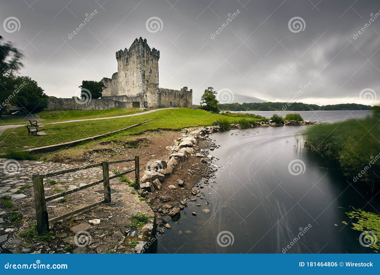Panoramic Shot of the Stream of Ross Castle Stock Photo - Image of ...