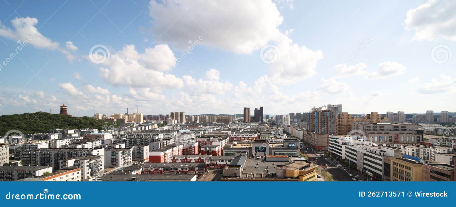 Panoramic Shot of a Sunny Baicheng, China Editorial Photo - Image of ...