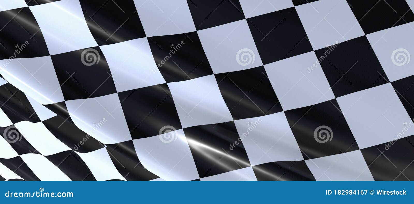 Waving Finish Flag. Pair Of Chequered Flags, Success Symbol And Racing ...