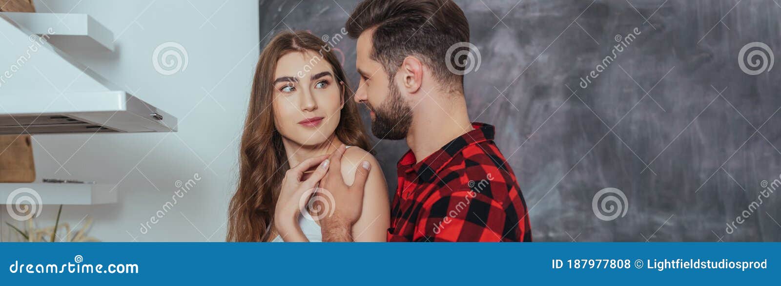 Shot of Young Man Touching Shoulder Stock Photo - Image of attractive ...