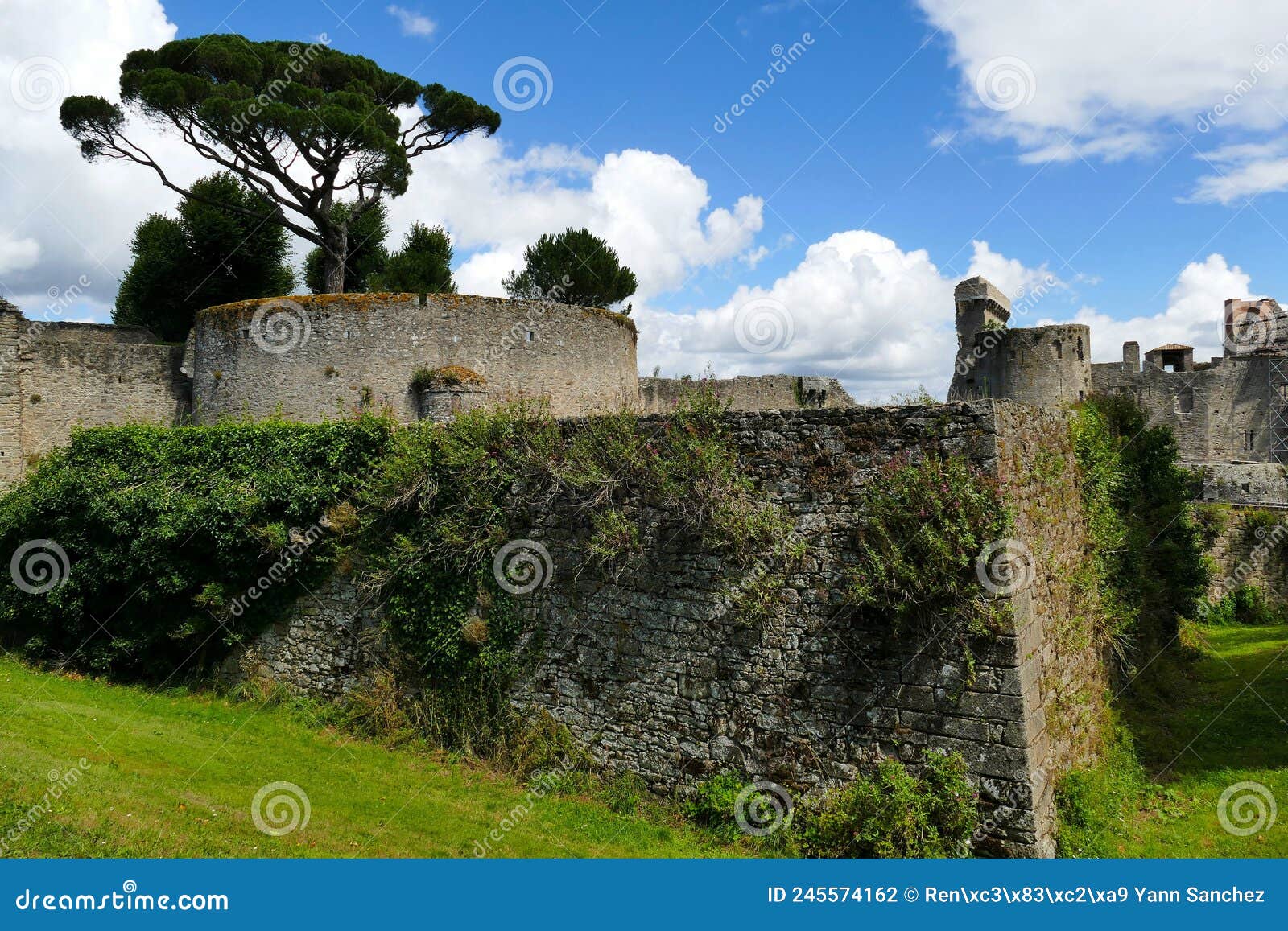 The Ramparts and Towers of the Castle of Clisson Stock Photo - Image of ...