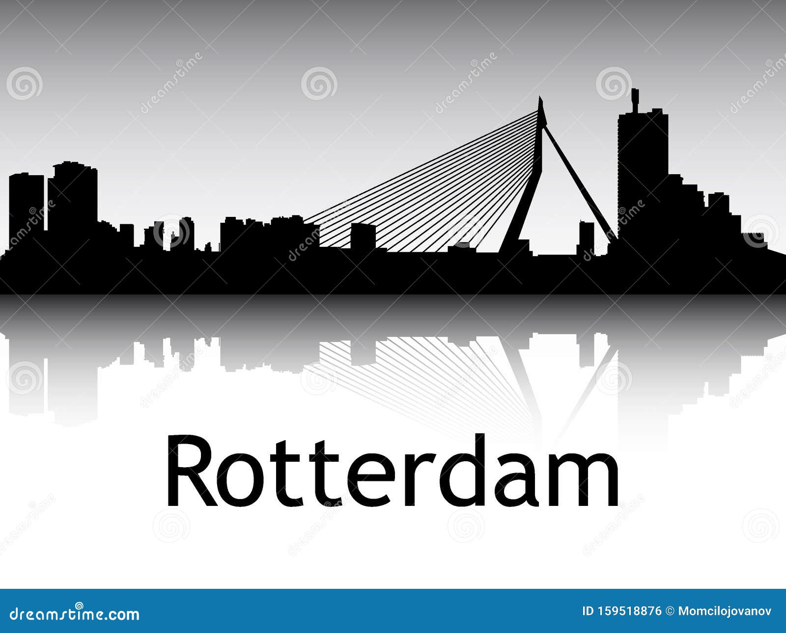 Skyline Of Rotterdam, Holland, Netherlands, Europe. Vector Illustration ...