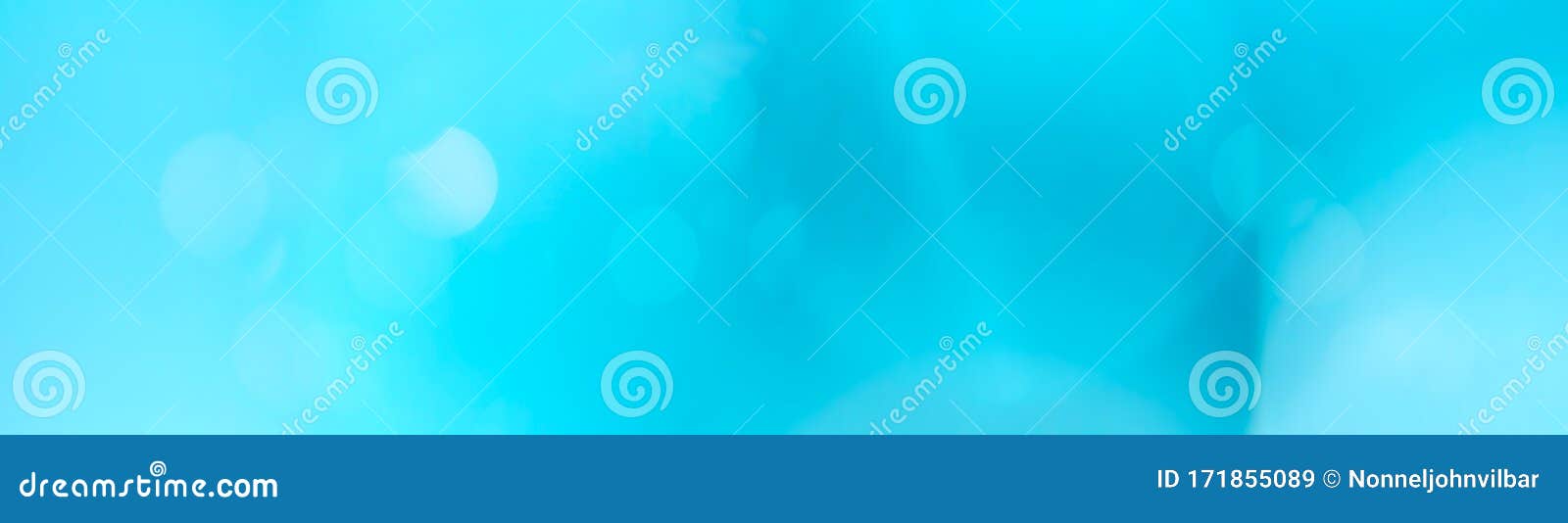 Panoramic Simple Light Cerulean Blue Bokeh Background Stock Image ...