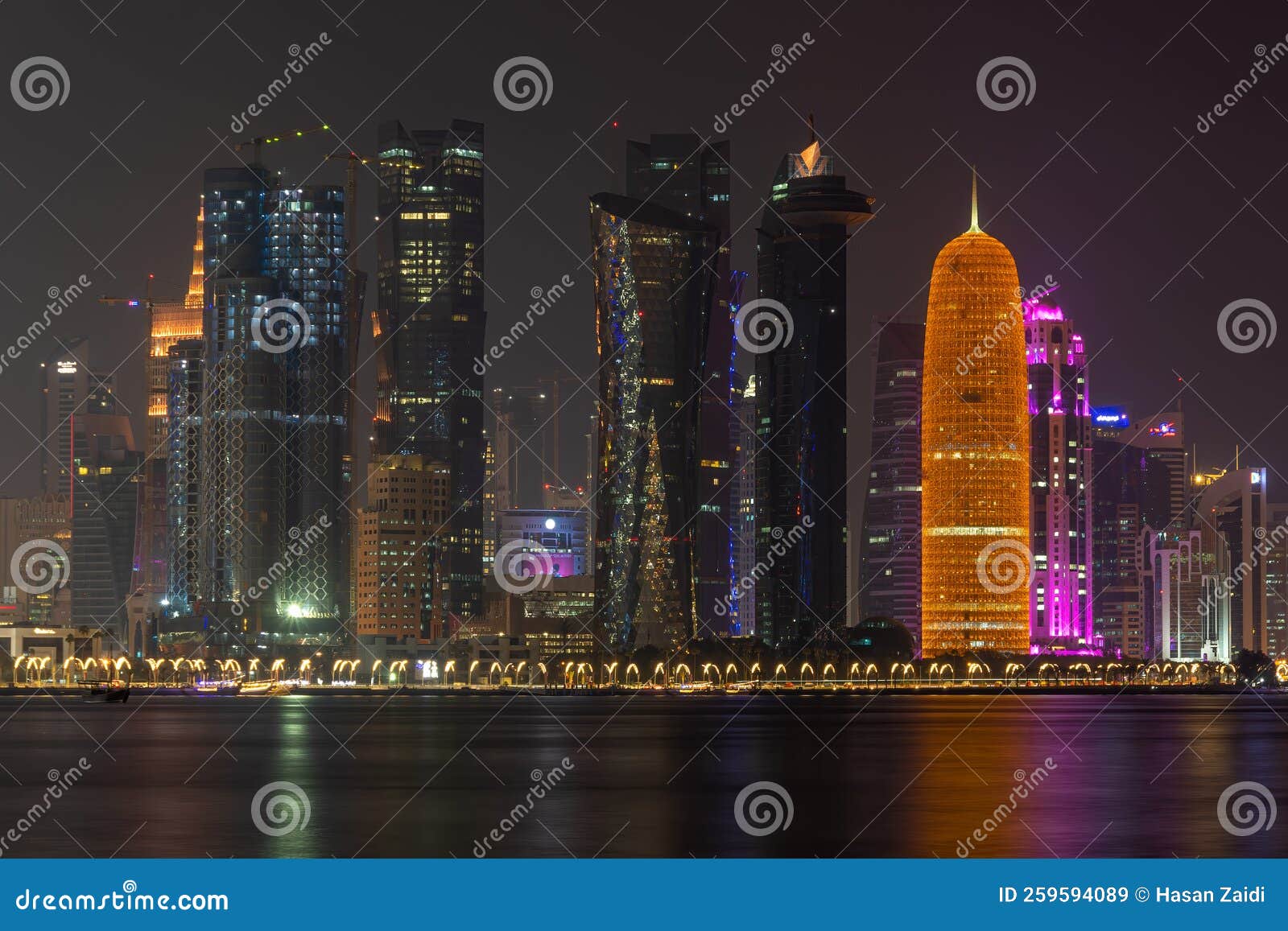 Panoramic Doha Sky Line Qatar Stock Image - Image of cityscape ...