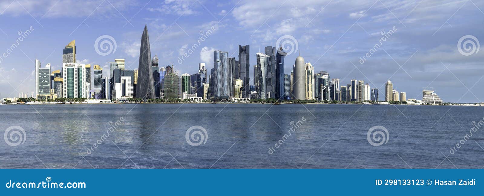The Panoramic Skyline of Doha, Qatar Skyline Day Time Editorial Stock ...