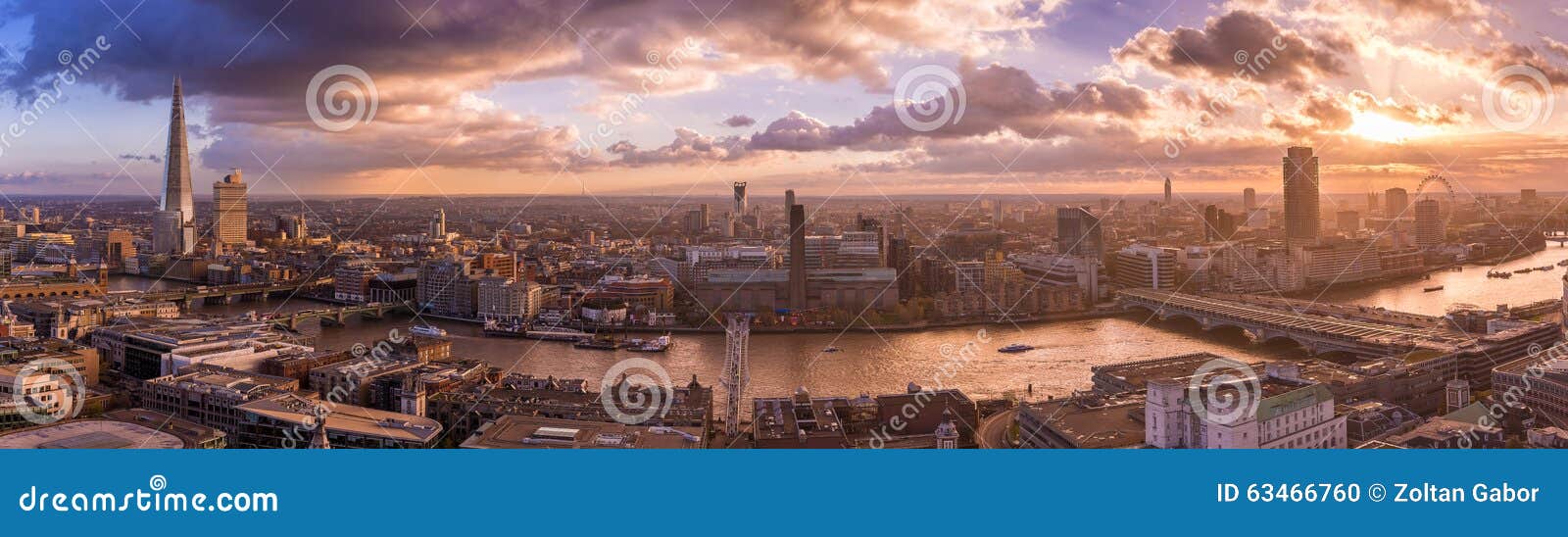 Panoramic Skyline of South Part of London with Beautiful Dramatic ...