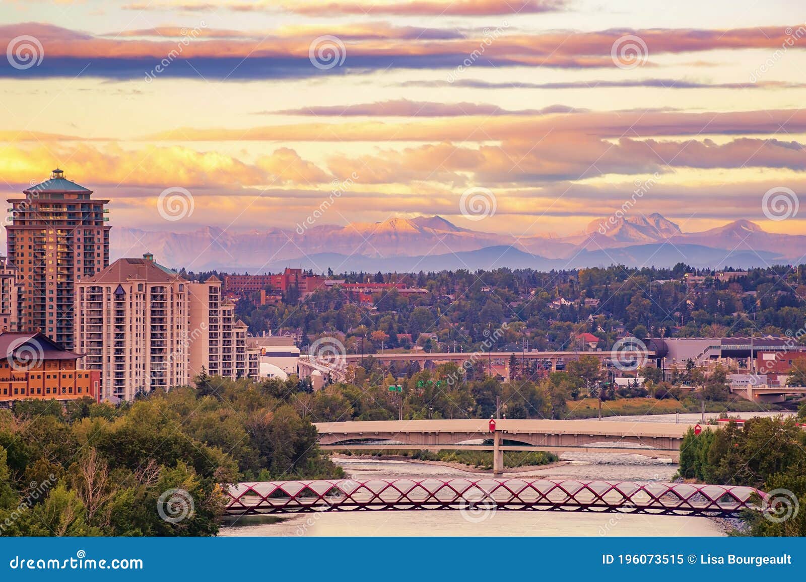 Panoramic Sunrise Clouds Over Downtown Calgary Stock Image - Image of ...