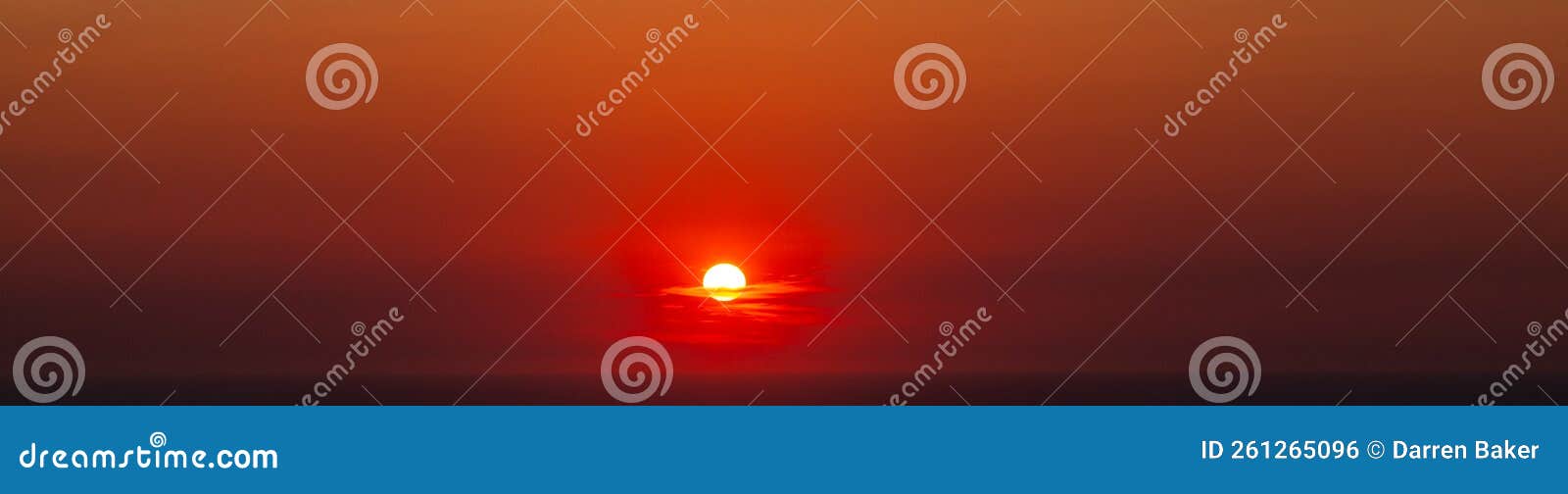 Panoramic Sunset and Clouds Over Sea Panorama Web Banner Header Stock ...