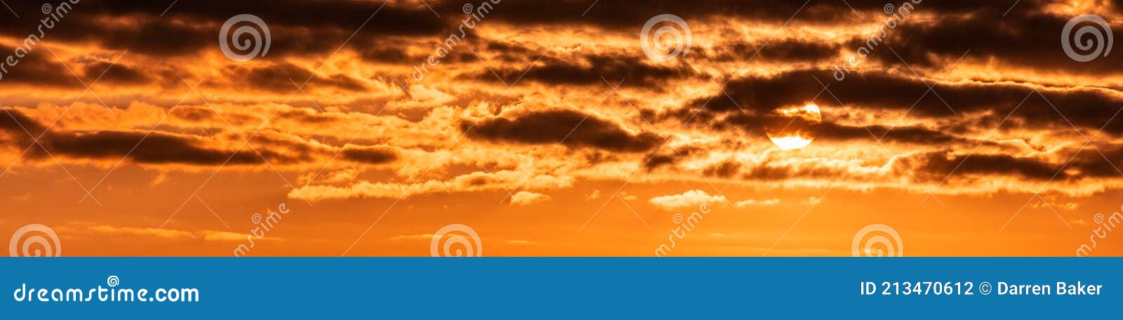 Panoramic Sunset and Clouds Panorama Web Banner Header Stock Photo ...