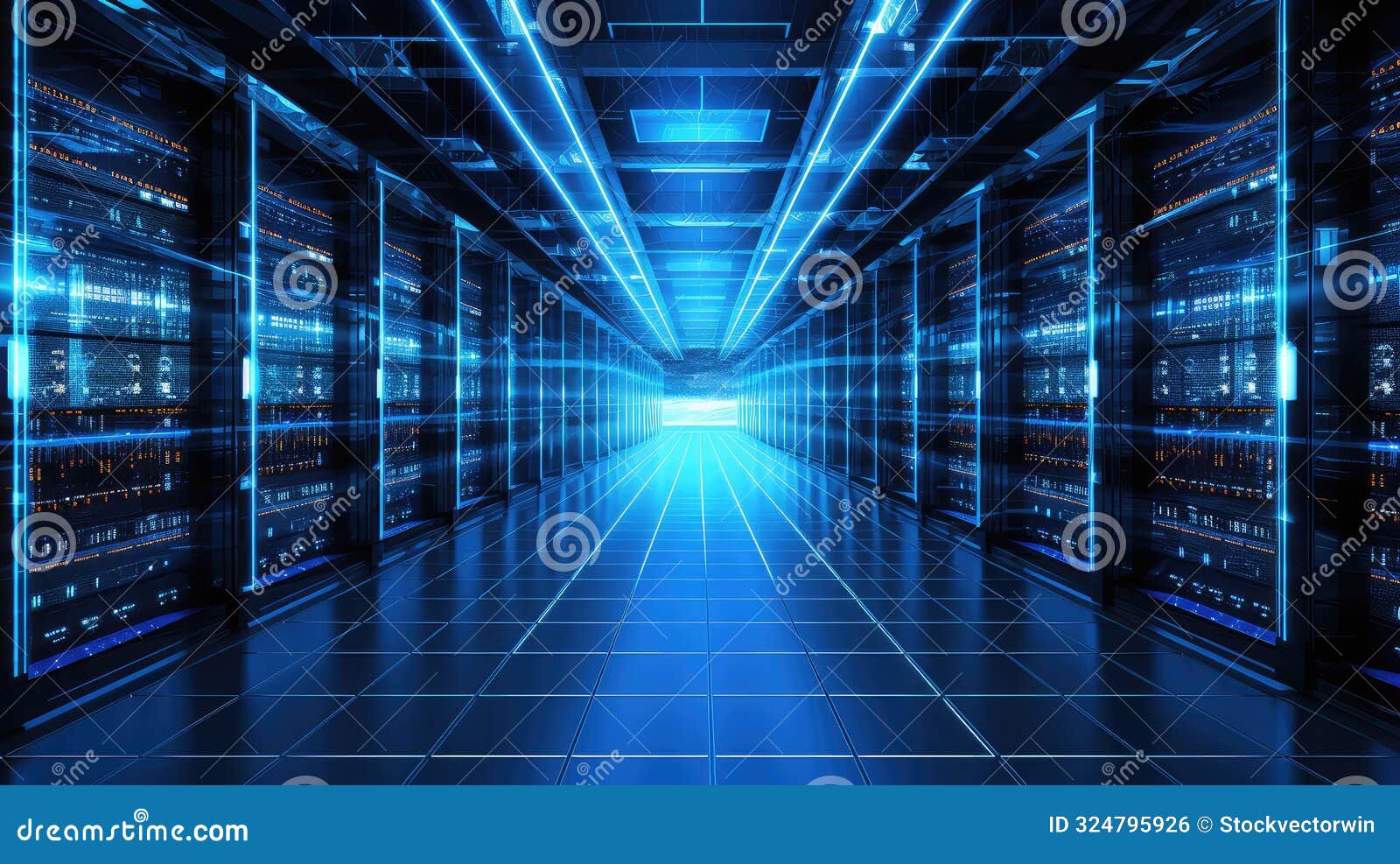 Panoramic Technology Wallpaper Stock Illustration - Illustration of ...