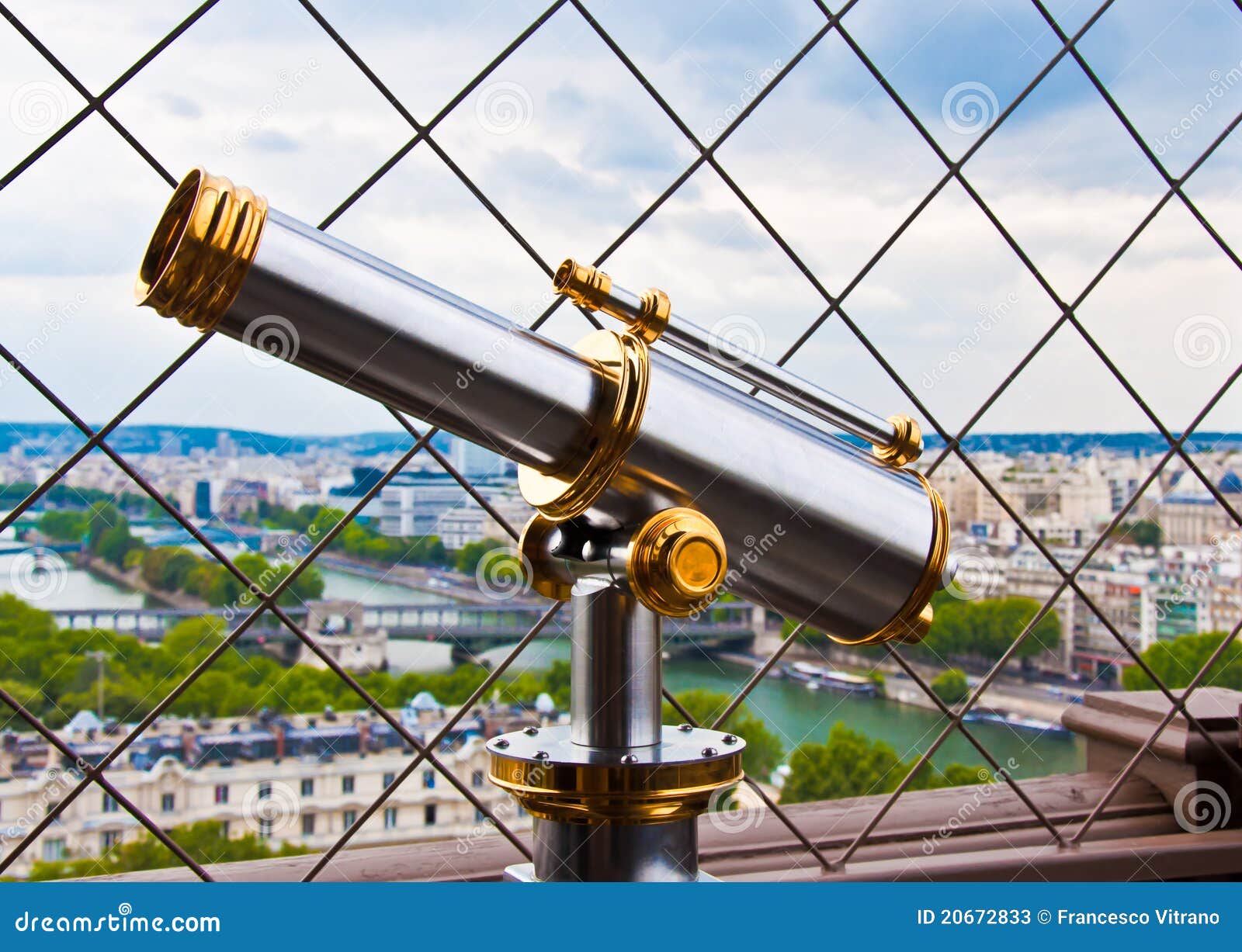 Panoramic telescope stock image. Image of gold, blue - 20672833