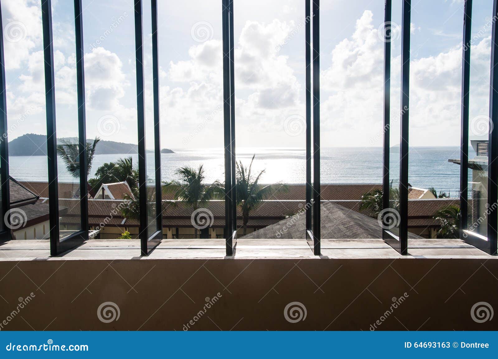 Panoramic Terrace with Lake View Stock Image - Image of home, blue ...