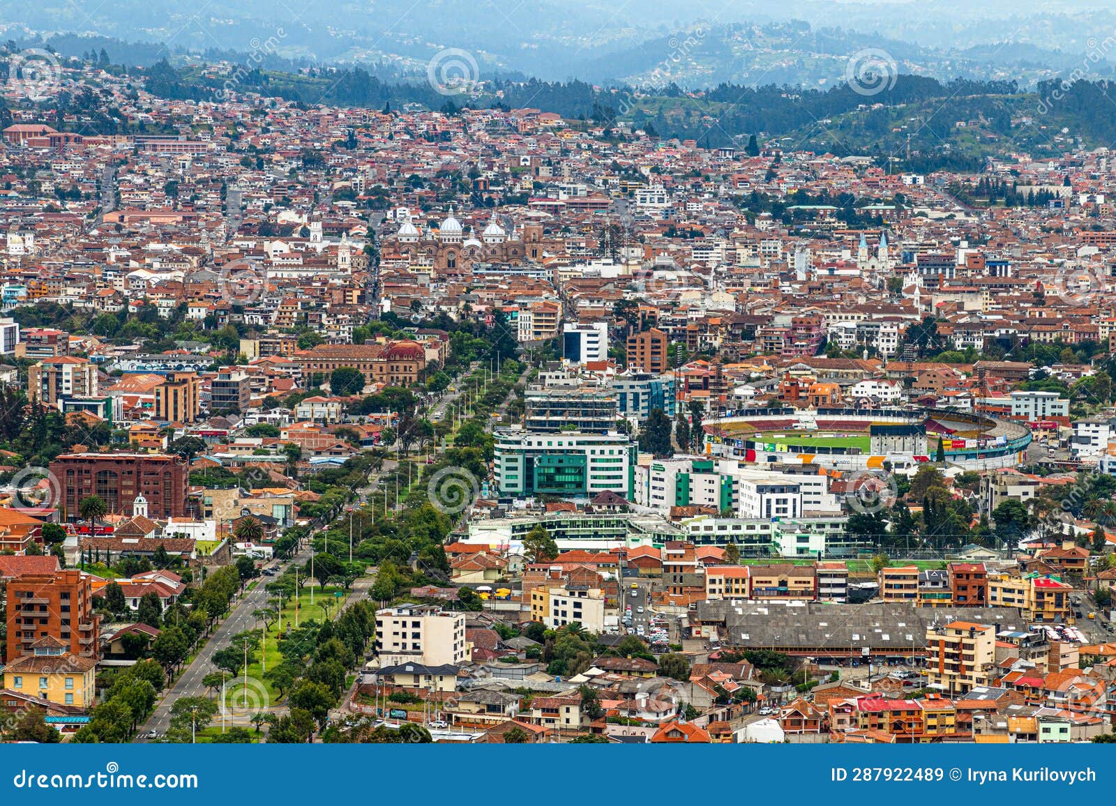 Panoramic Top View of the City of Cuenca, Located in the Valley ...