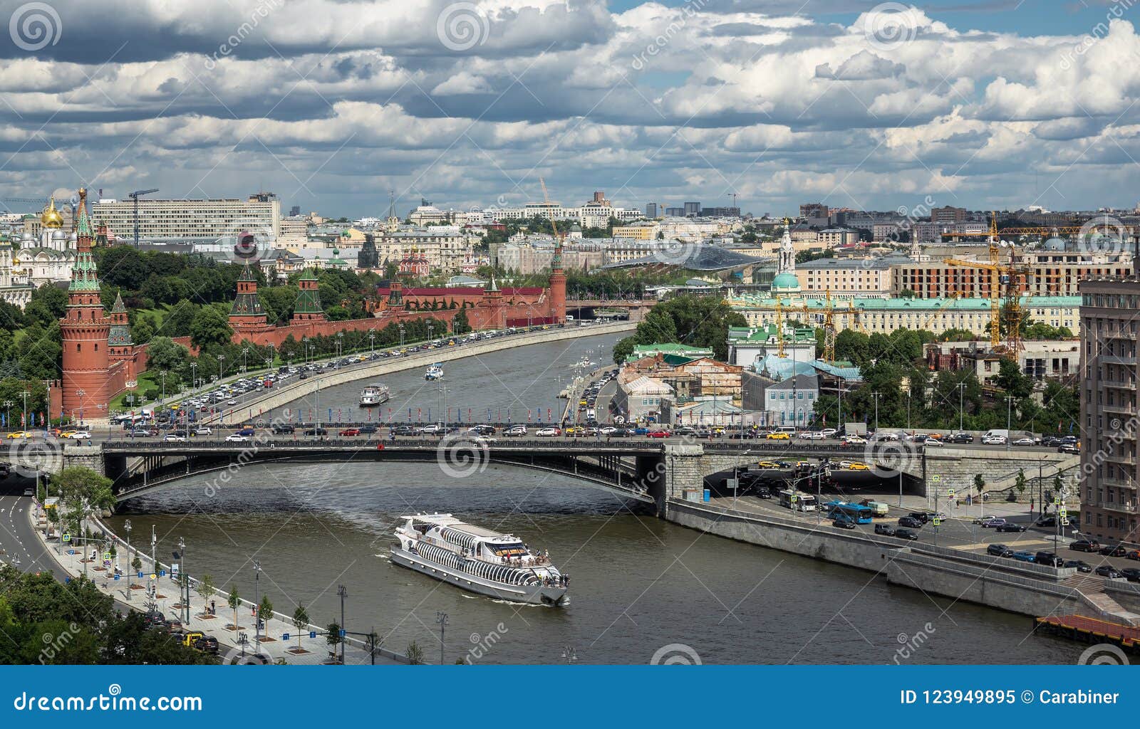 Panoramic Top View of the Moscow River and the Kremlin Stock Image ...