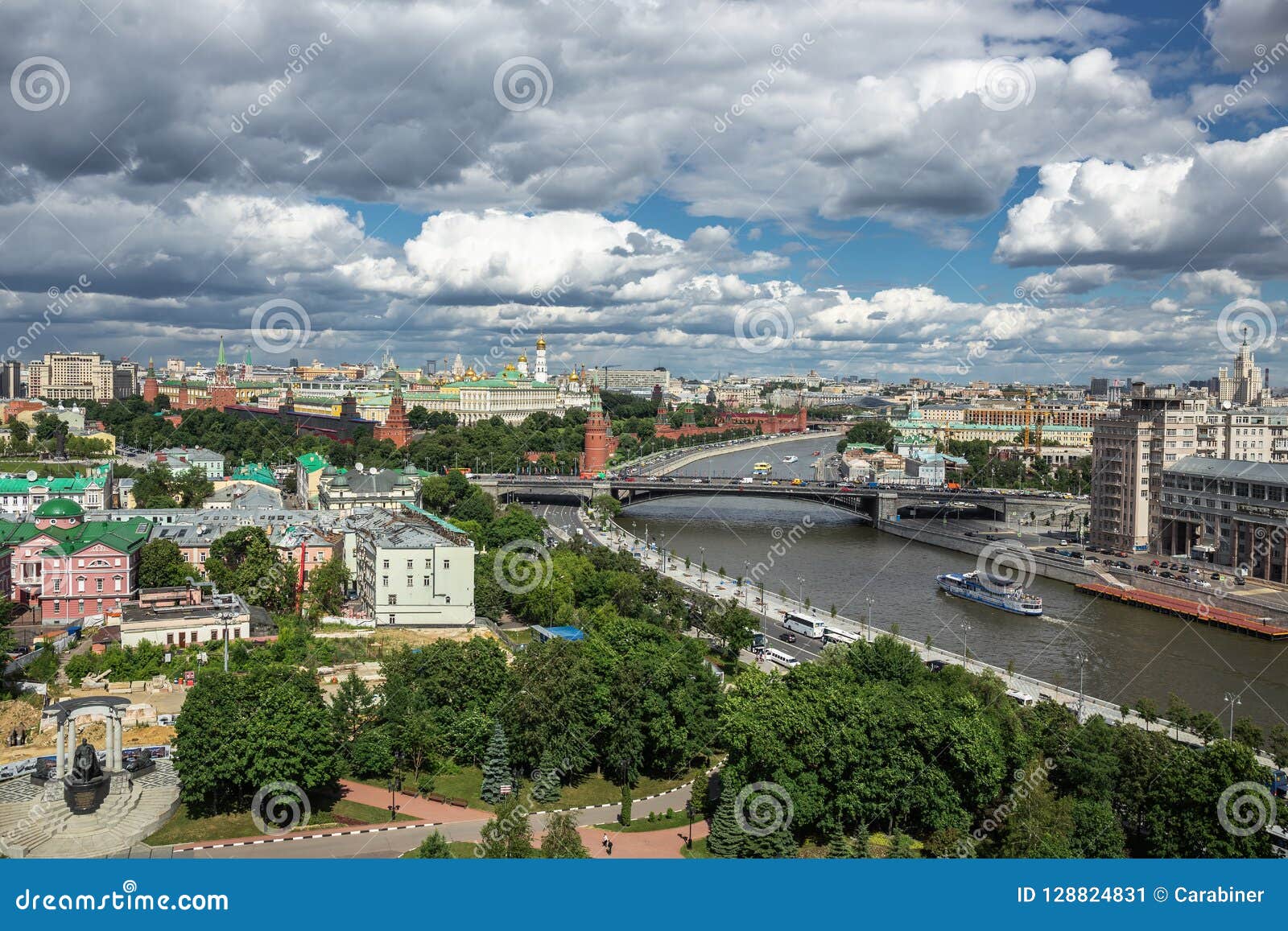 Panoramic Top View of the Moscow River and the Kremlin Stock Image ...