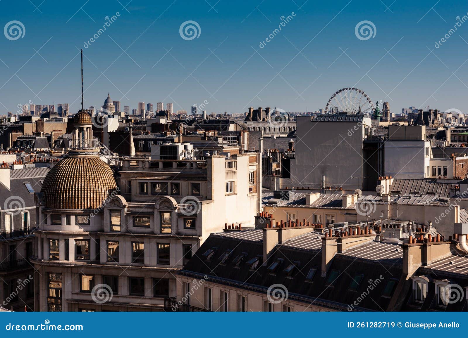 Panoramic Top View of Paris Stock Image - Image of paris, french: 261282719