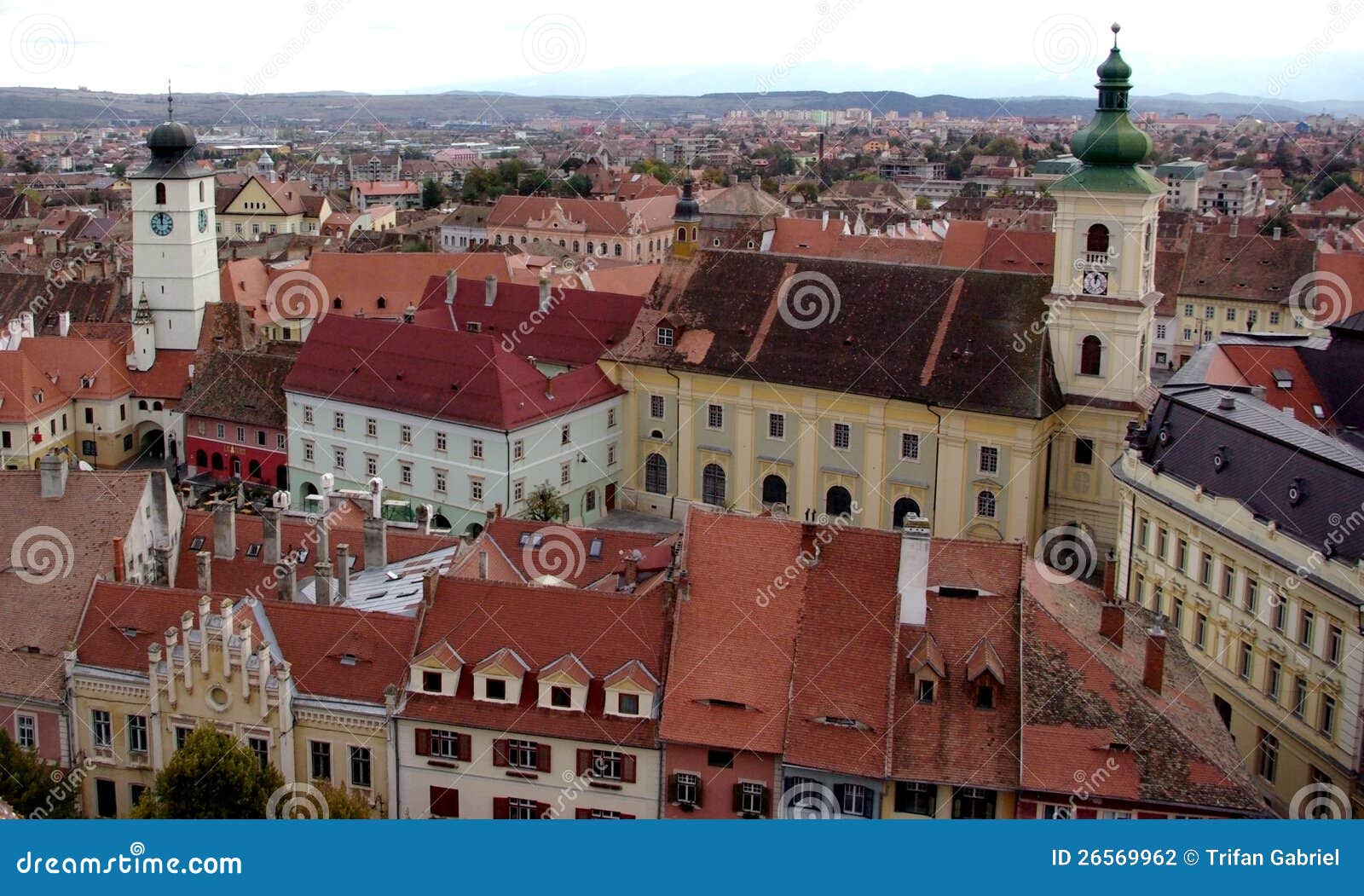 Panoramic town view stock photo. Image of town, church - 26569962