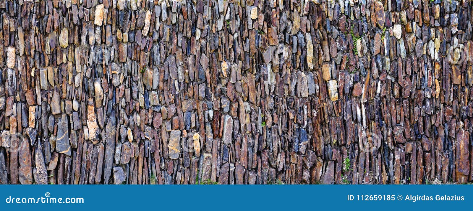 Panoramic Vertical Stones Wall Stock Image - Image of colorful ...