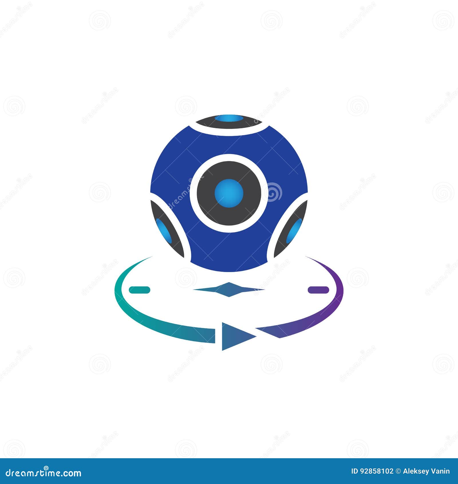 Panoramic Video Camera Icon Vector, Virtual Reality Device Solid Logo ...