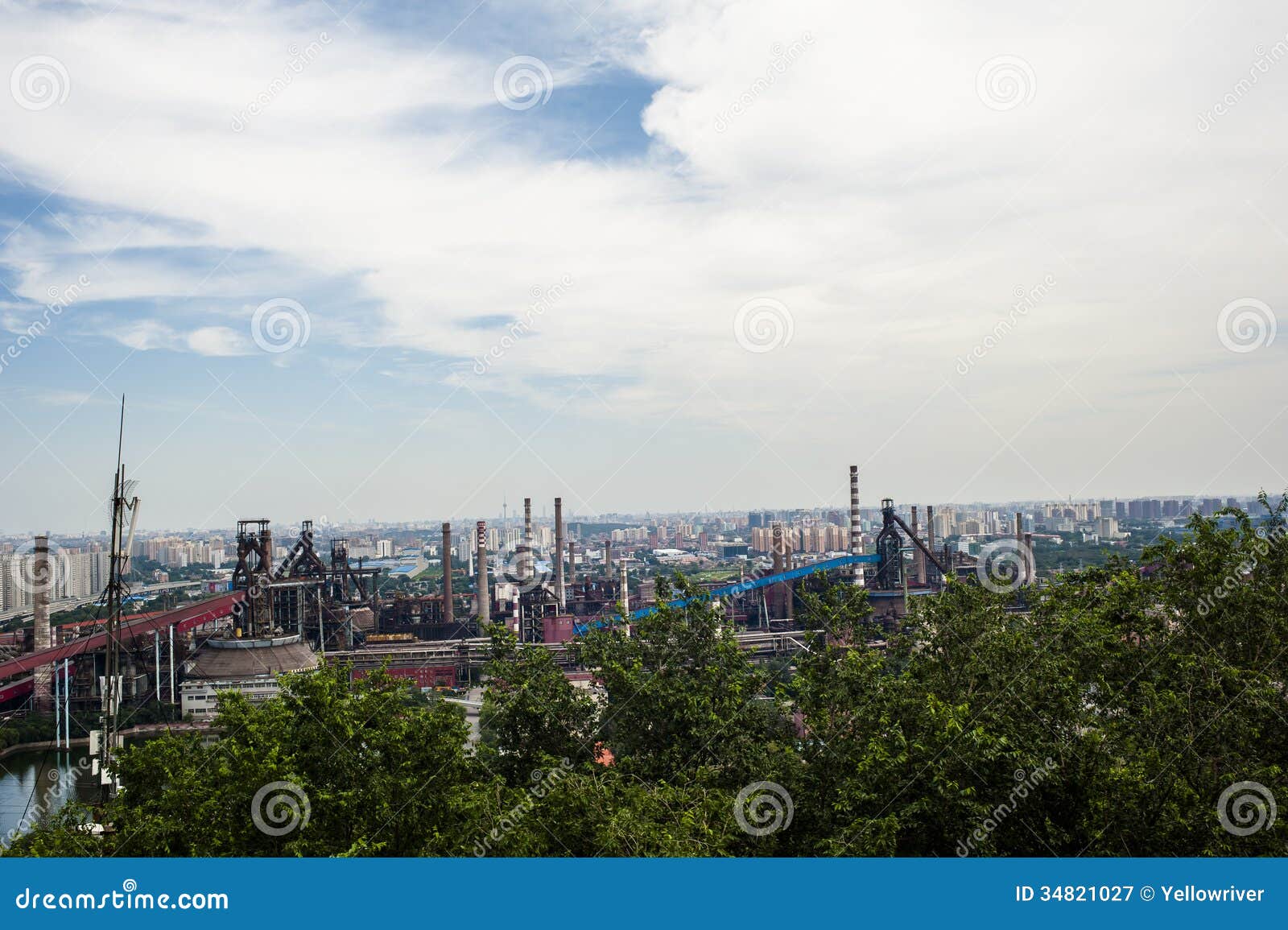 Panoramic View of a Abandoned Steel Works Stock Image - Image of ...