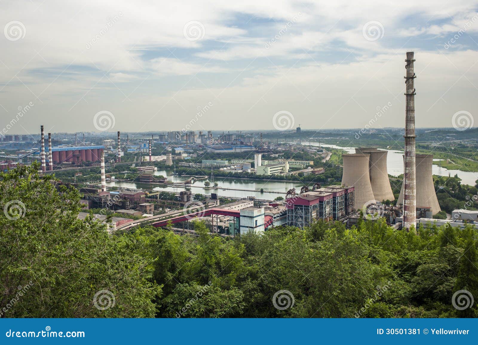 Panoramic View of a Abandoned Steel Works Stock Image - Image of ...