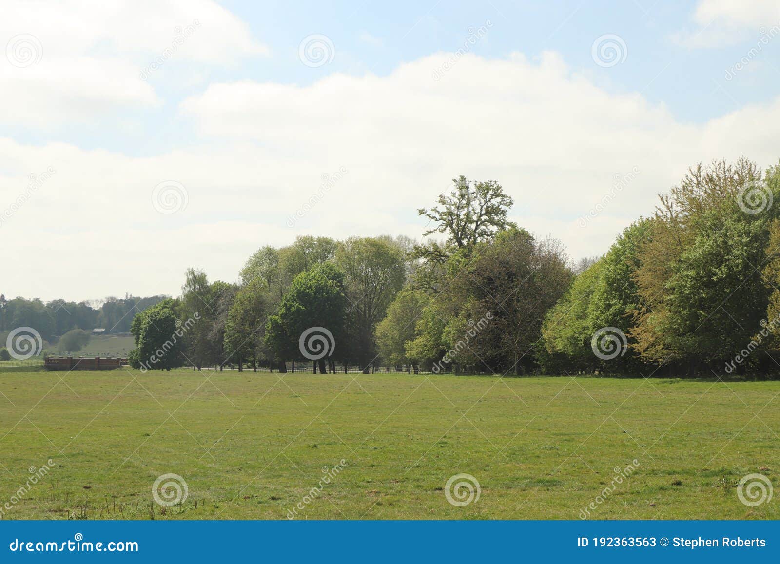 Panoramic View Across a Wide Meadow in Spring in Hertfordshire Stock ...