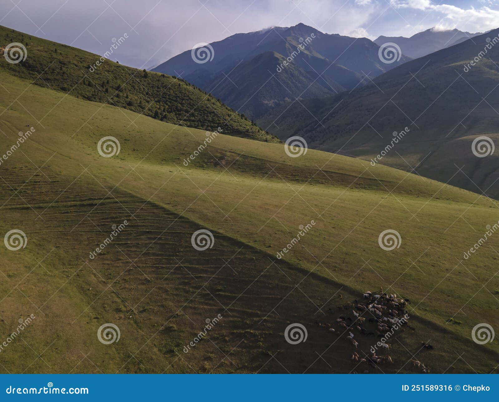 Panoramic View of the Alpan Mountains Stock Photo - Image of cloud ...