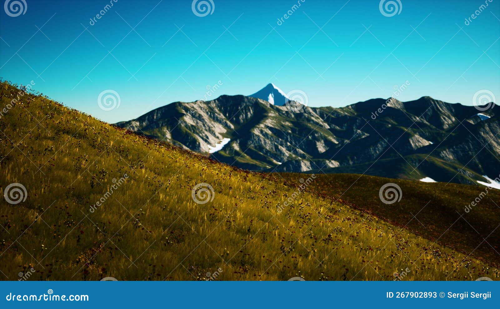 Panoramic View of Alpine Mountain Landscape in the Alps Stock Image ...