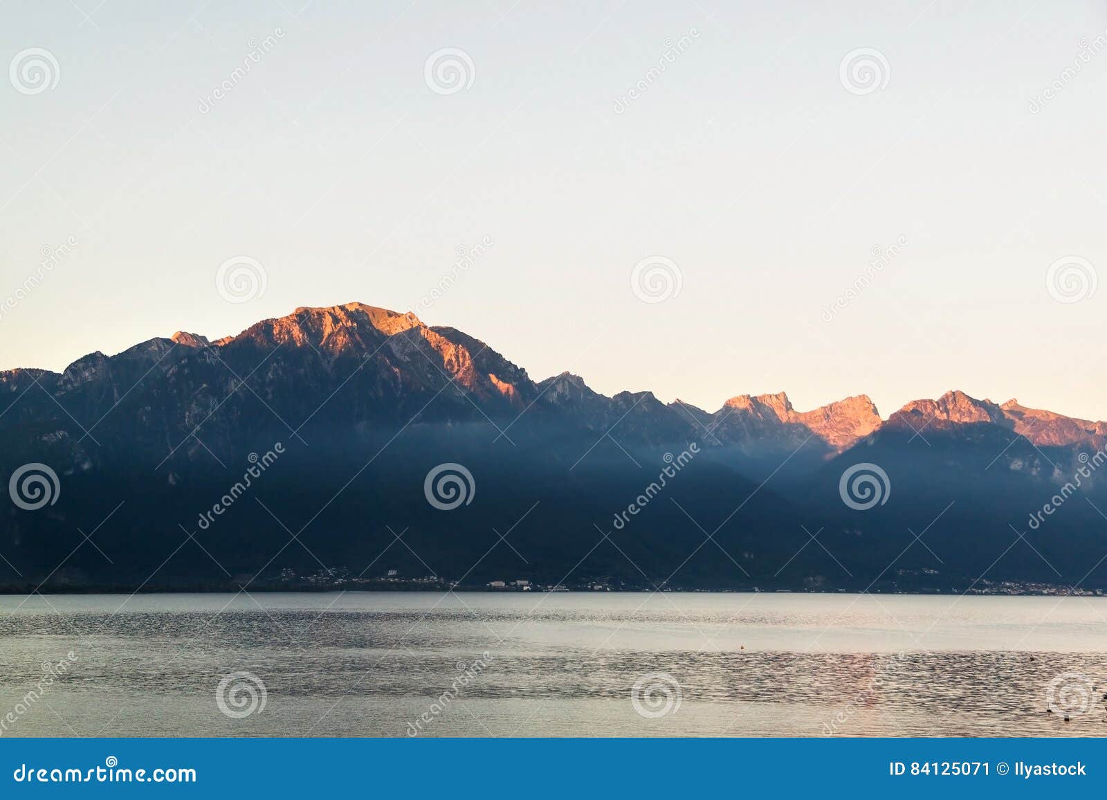 Panoramic View of Alps and Geneva Lake in Switzerland Stock Image ...