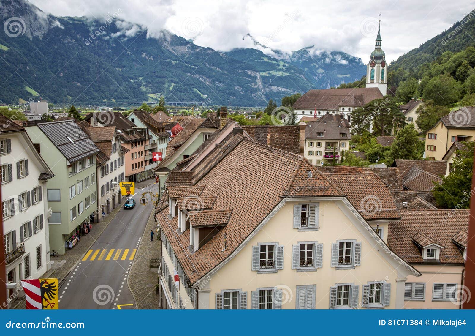 Panoramic View of Altdorf Town in Switzerland Stock Photo - Image of ...