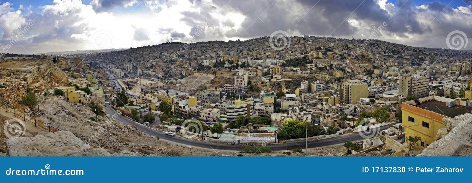 Panoramic View of Amman. Jordan. Stock Photo - Image of arabic, east ...