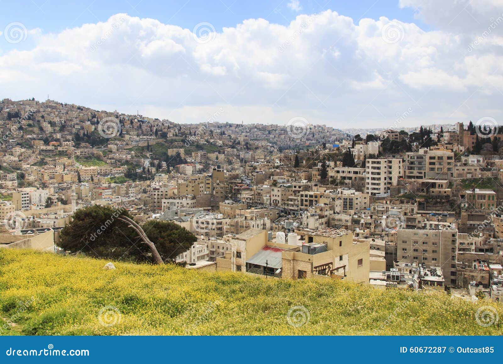Panoramic View of Amman from the Old Citadel Stock Image - Image of ...
