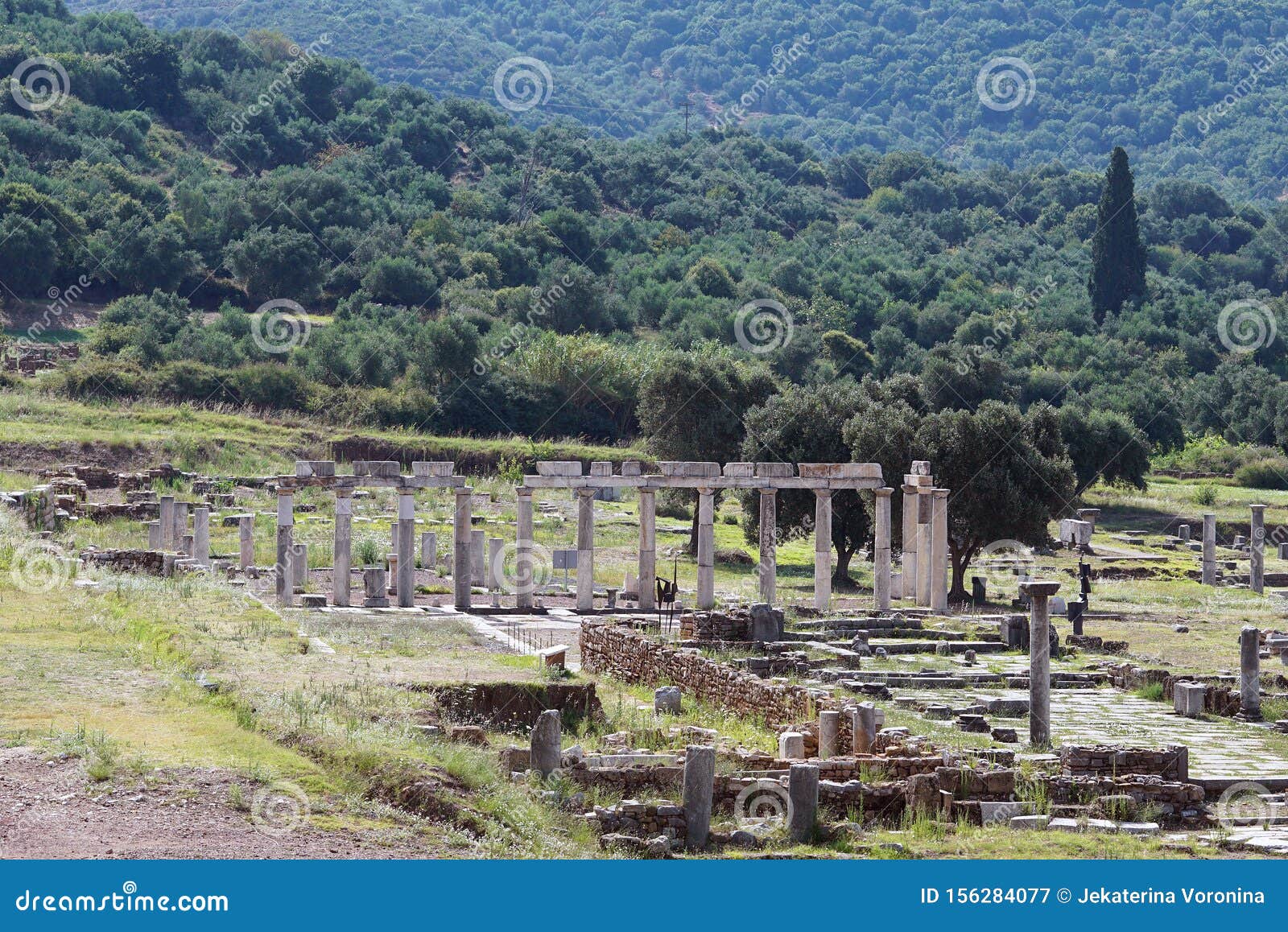 Panoramic View of the Ancient Messini Archaeological Site, South ...