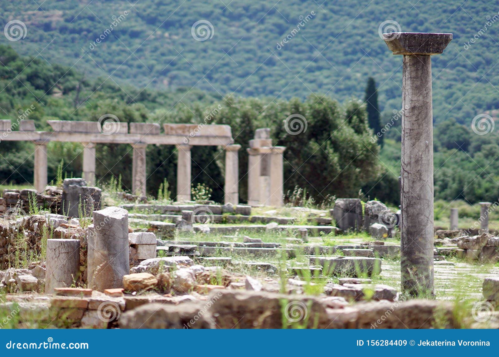 Panoramic View of the Ancient Messini Archaeological Site, South ...