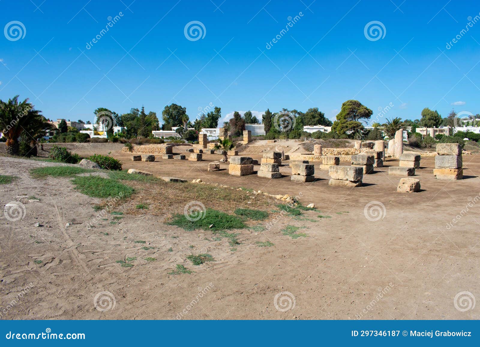 Panoramic View of Ancient Ruins with Thermal Baths, Archaeological Site ...