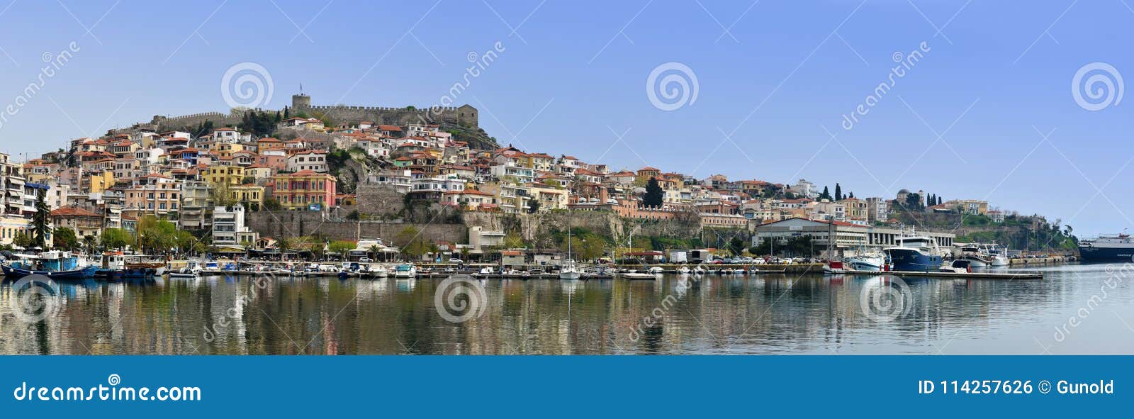 Panoramic View of the Ancient Town of Kavala, Greece Editorial Photo ...