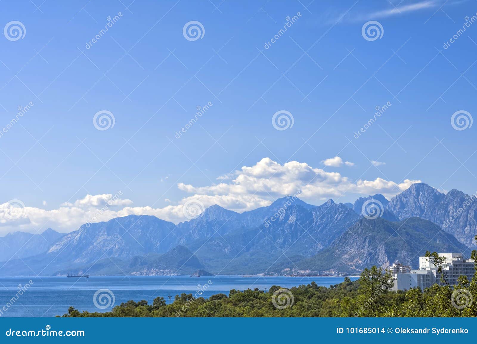 Panoramic View on Antalya Mountains and Mediterranean Sea from the ...