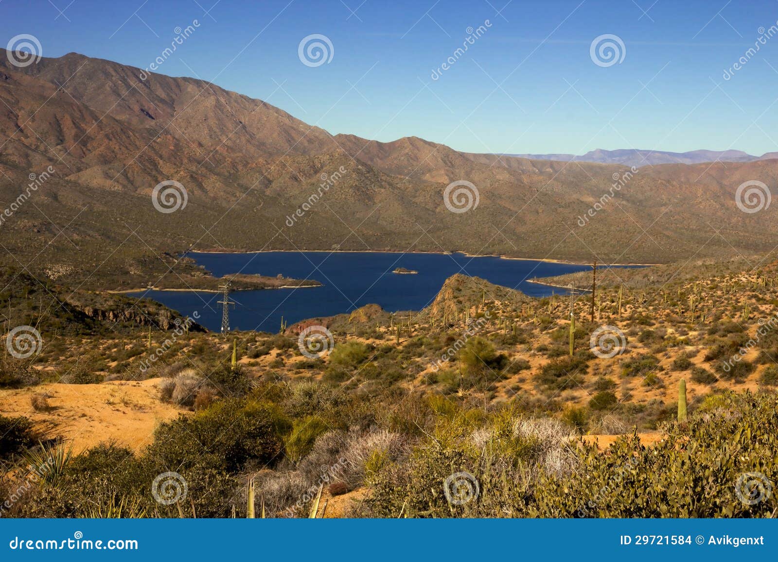 Panoramic View of Apache Lake in Arizona Stock Photo - Image of outdoor ...
