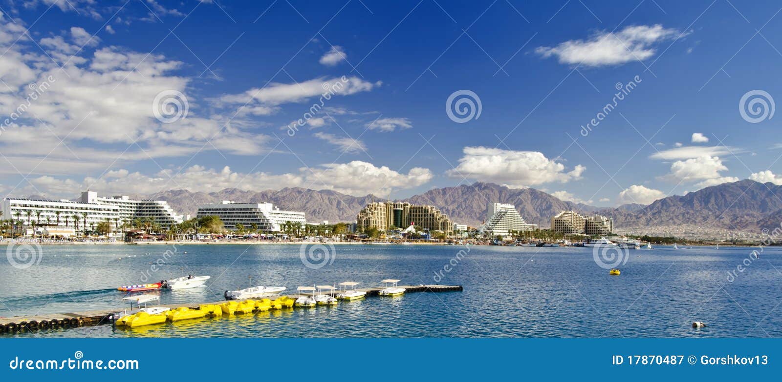 Panoramic View on Aqaba Gulf, Eilat, Israel Stock Image - Image of ...
